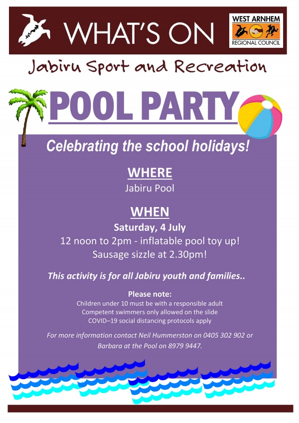 Jabiru School Holiday Pool Party | West Arnhem Regional Council