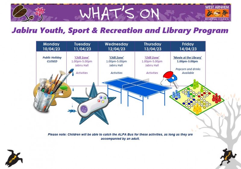 Jabiru School Holiday Program - April | West Arnhem Regional Council